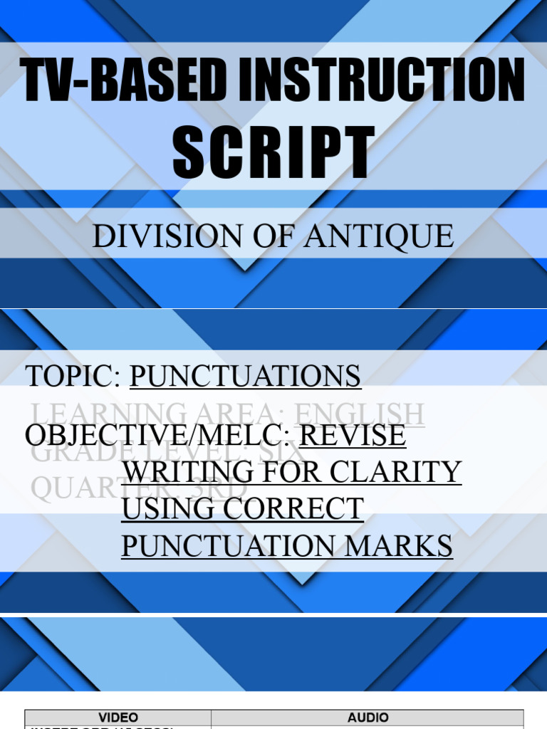 TV Based Instruction Script | PDF