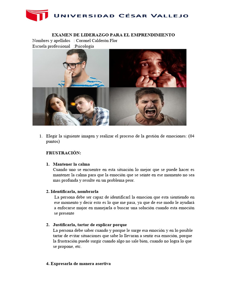 Examen de Liderazgo para El Emprendimiento | PDF Examen de Liderazgo para El Emprendimiento | PDF