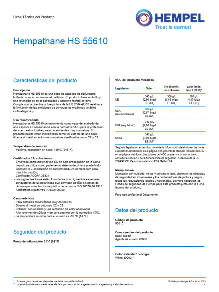 Hempathane 55610 | PDF | Humedad | Agua