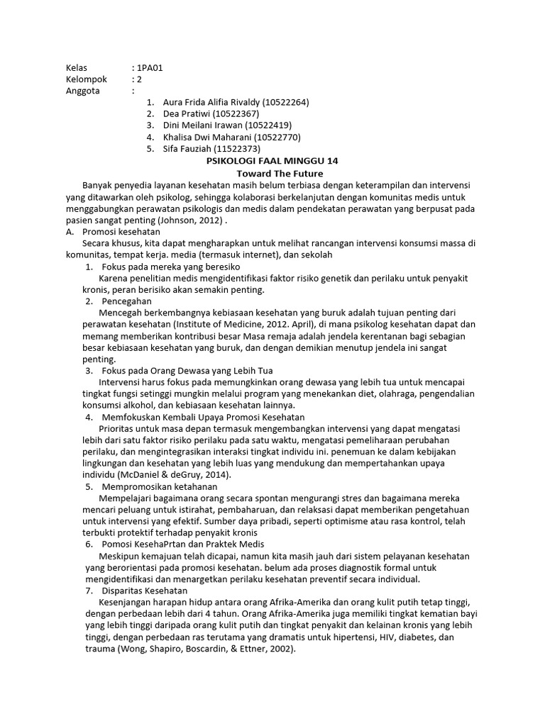 1PA01 - Kelompok 2 - Tugas Ringkasan M14 | PDF