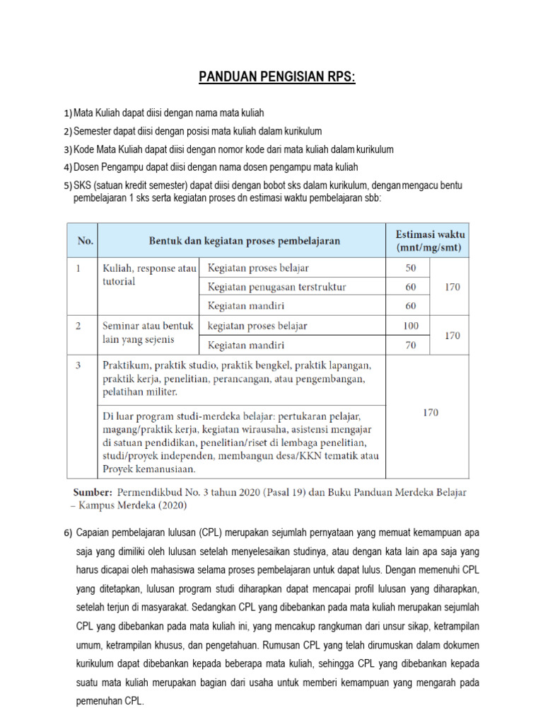 PANDUAN-PENYUSUNAN-RPS | PDF