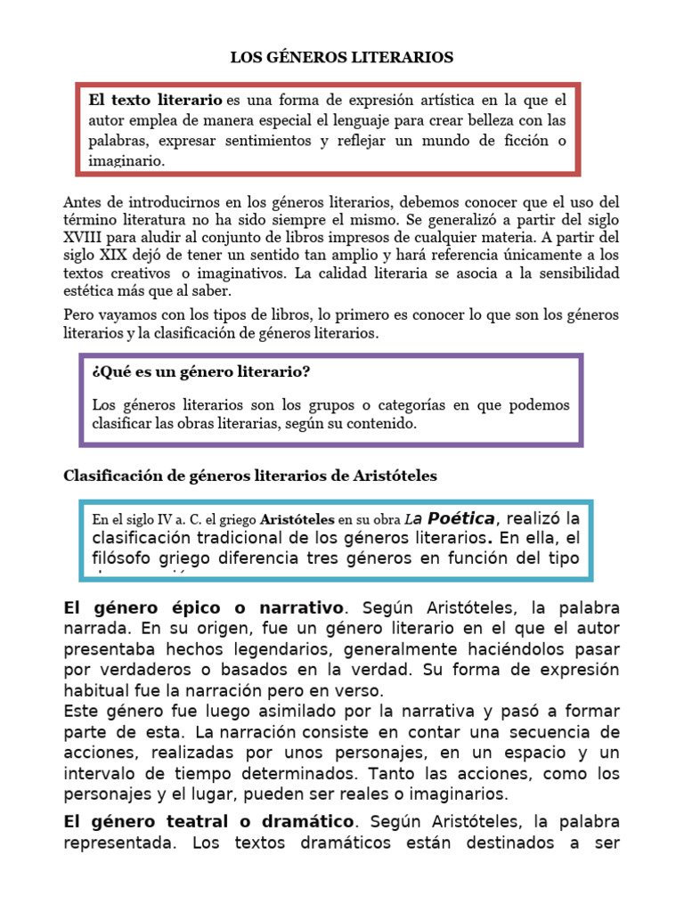 Tema-Gén Literarios | PDF