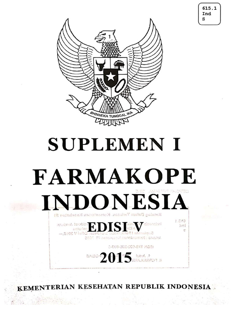 Suplemen I Farmakope Indonesia Edisi V | PDF