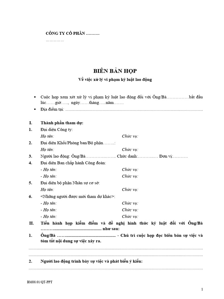 08 Ppt Mau Bien Ban Cuoc Hop Xlkl Pdf