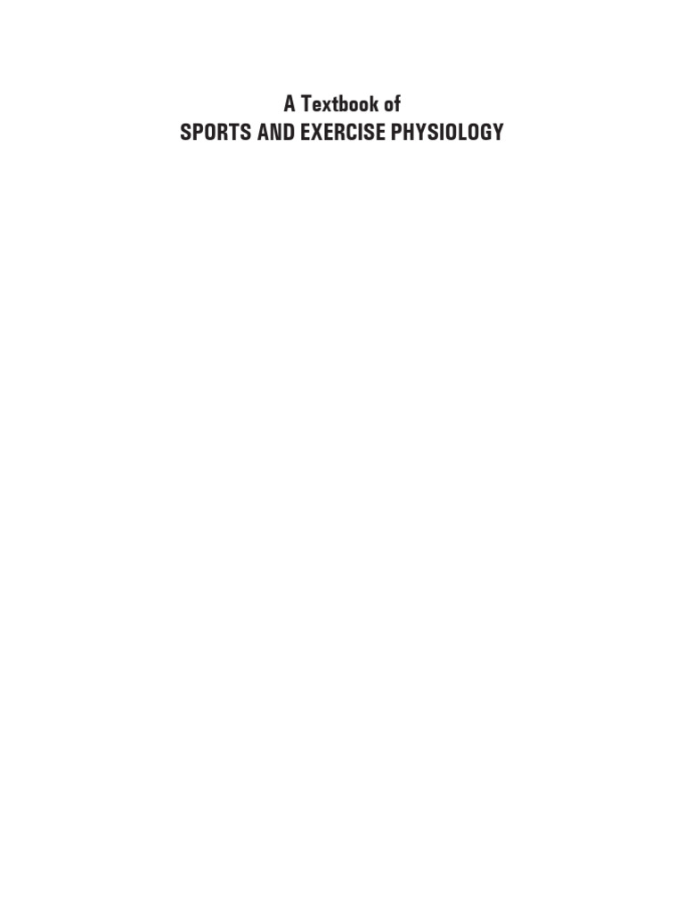 A Textbook of Sports and Exercise Physiology | PDF | Skeletal Muscle ...