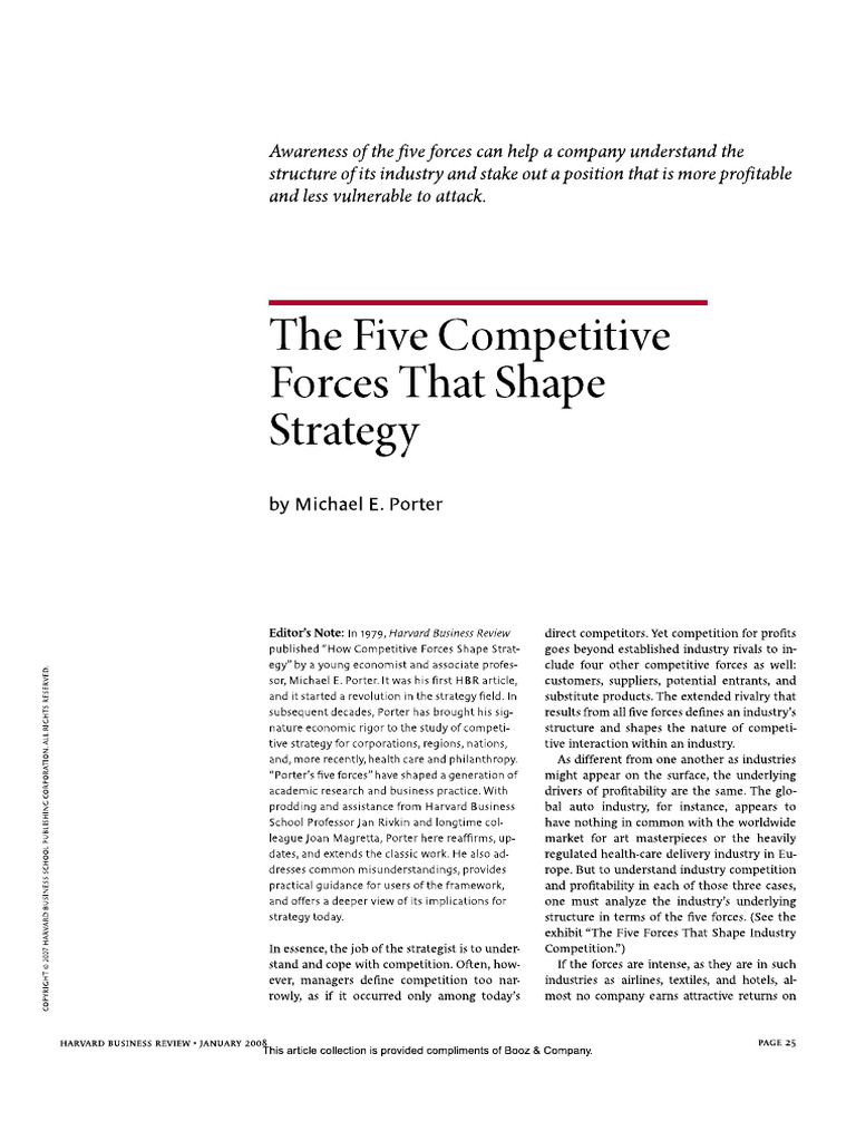 Porter - 5 Competitive Forces | PDF