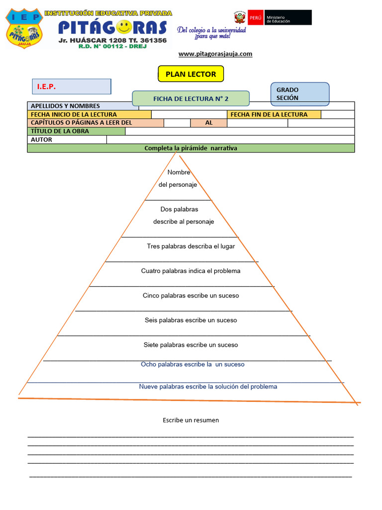 Ficha #2 Plan Lector | PDF