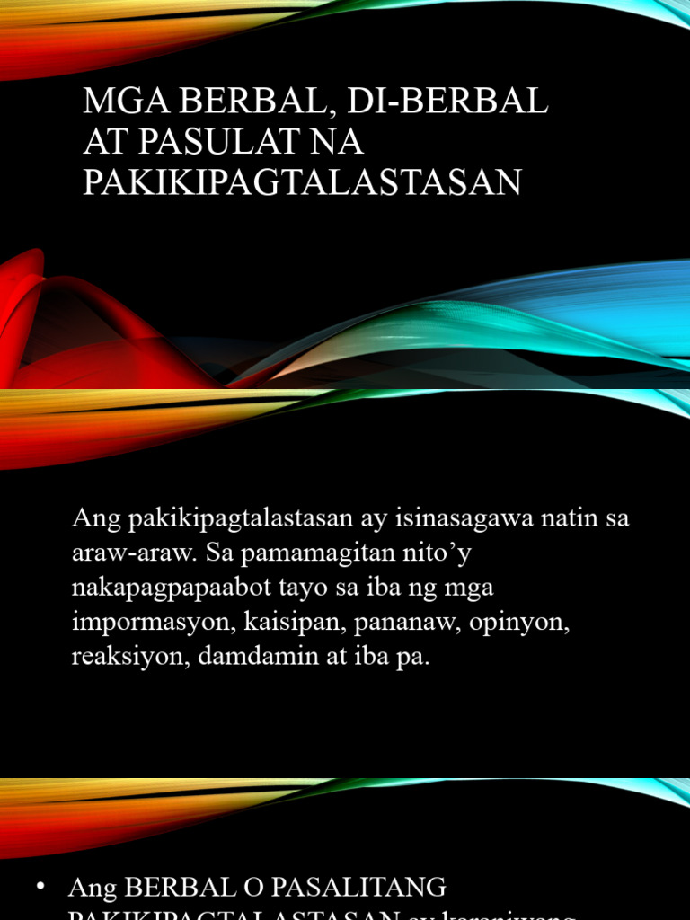 391568374 Mga Berbal Di Berbal at Pasulat Na Pakikipagtalastasan | PDF