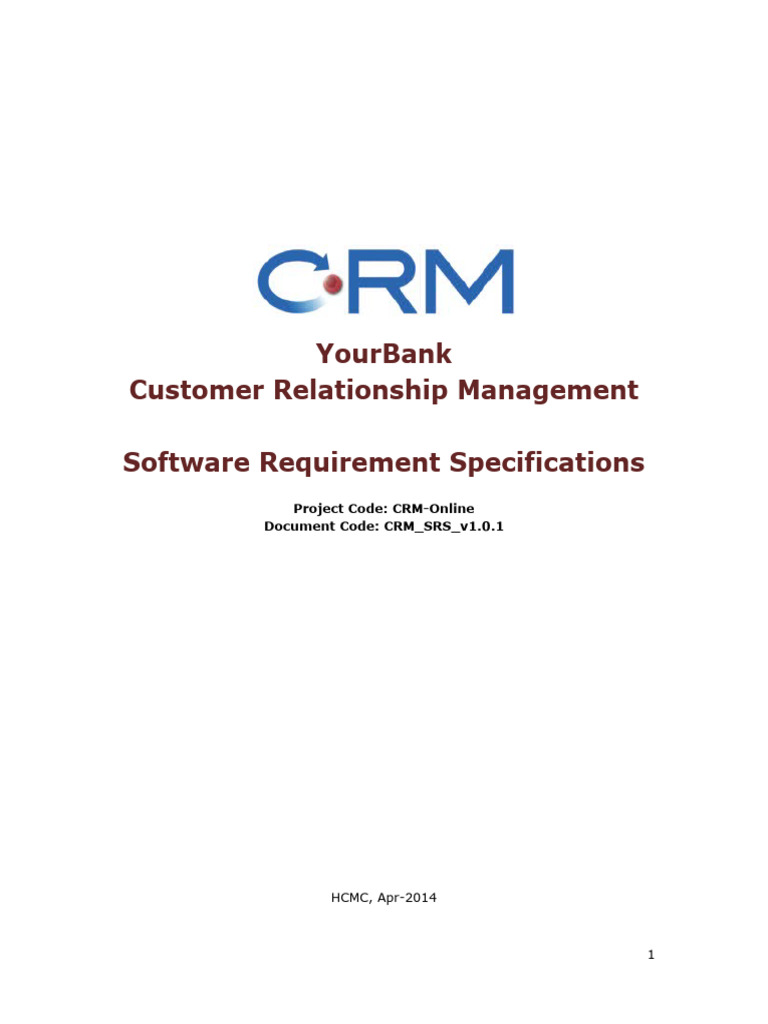 Yourbank CRM Srs v1.0.1 | PDF