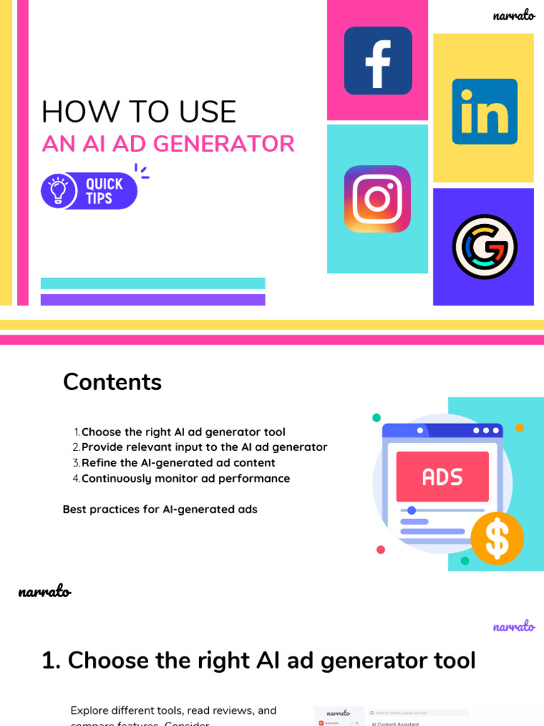 How to Use AI Ad Generator for Google Ads, LinkedIn and Instagram Ads | PDF