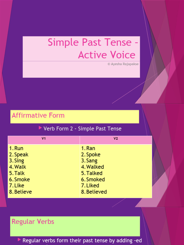 Simple Past Tense | PDF | Language Arts & Discipline
