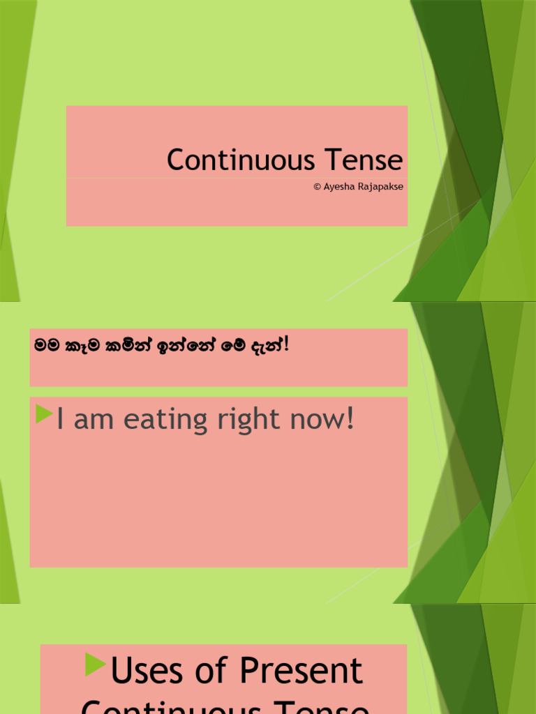 Present Continuous Tense | PDF | Verb | Grammatical Tense