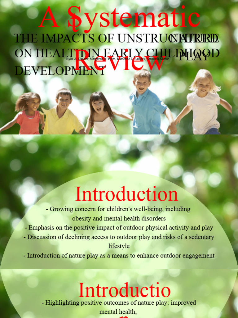 Nature Play Benefits for Children | PDF | Systematic Review ...