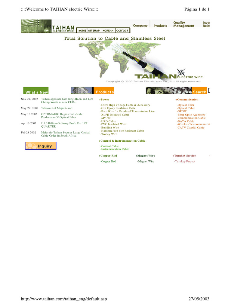 Presentacion de Taihan Electric Wire Co Ltd. | PDF | Materials | Building Engineering