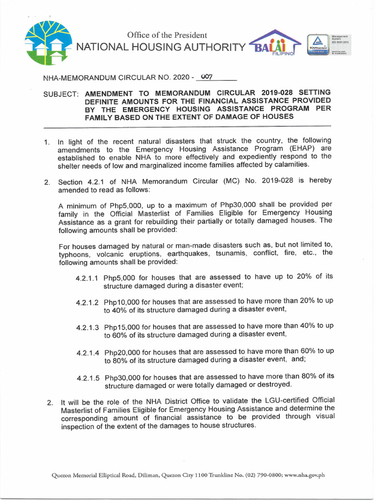 NHA MC-2020-007 EHAP | PDF