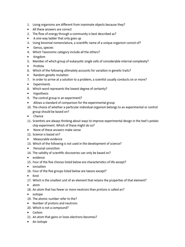 Biology 1 Study Guide | PDF