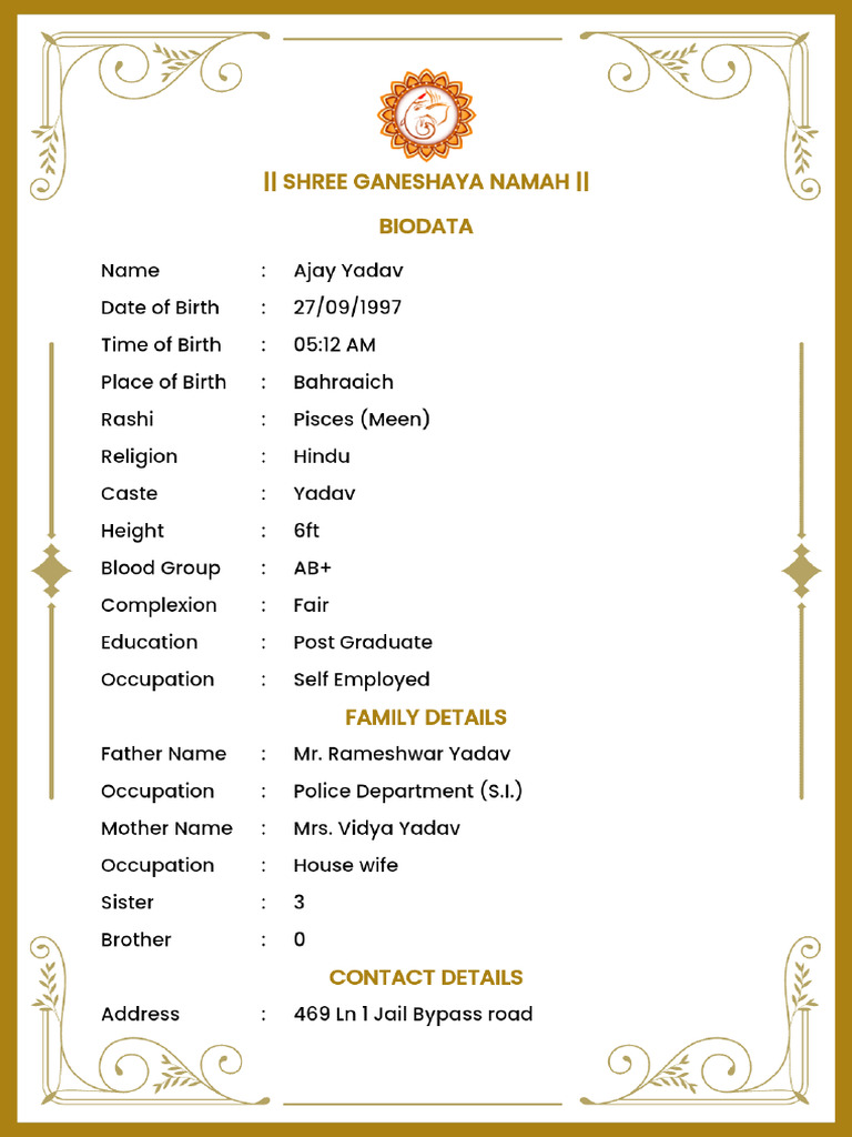 Biodata | PDF