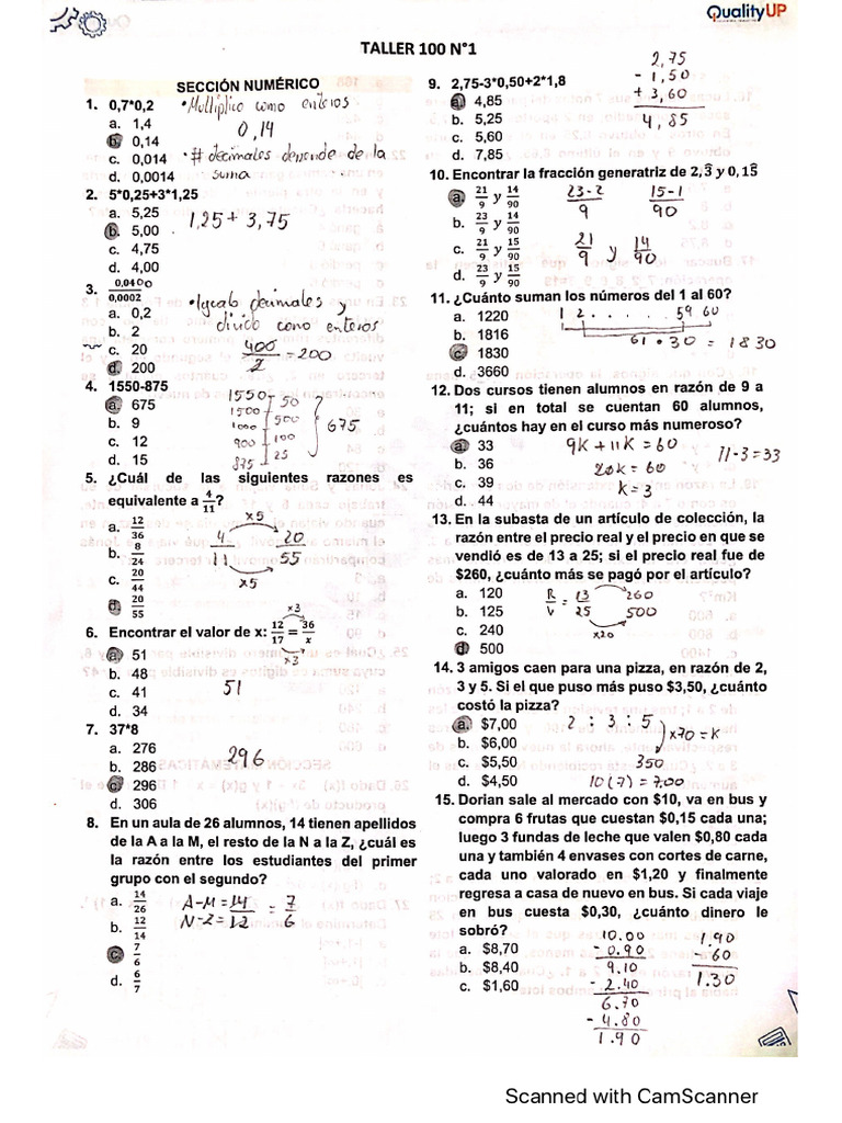 Solucionario Taller 100 1 | PDF