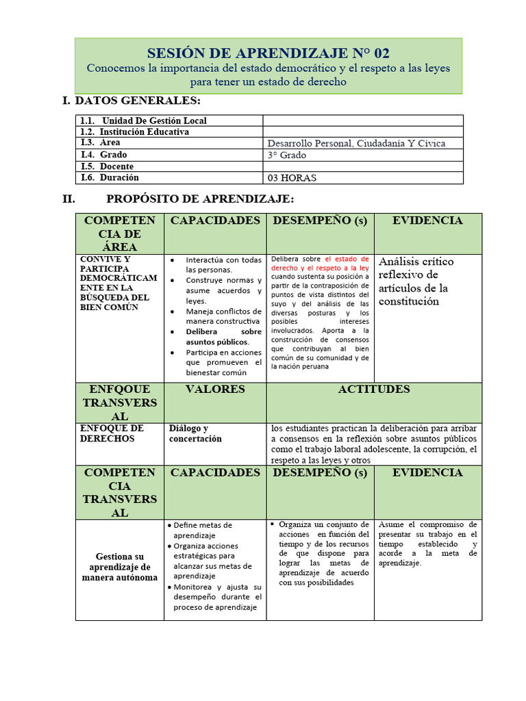 3° Sesión N°2 | PDF