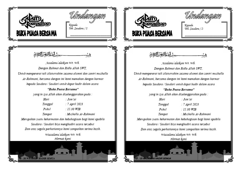 Undangan Bukber 1 | PDF