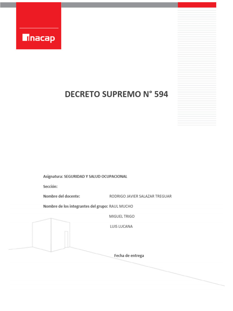 Decreto Supremo 594 Seguridad y Salud Ocupacional 1 | PDF