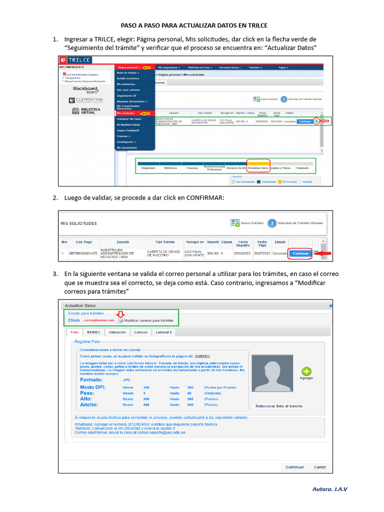 4.Paso a Paso Para Actualizar Datos en Trilce | PDF