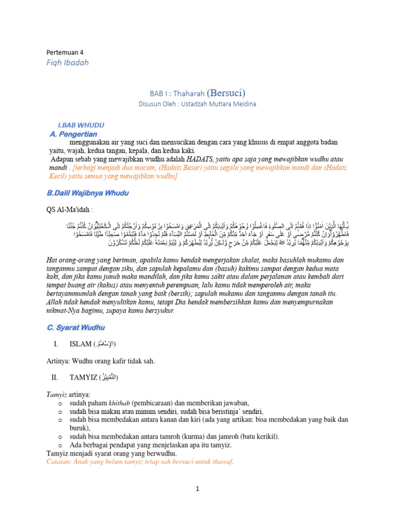 Pertemuan 4 Kelas Fiqh | PDF