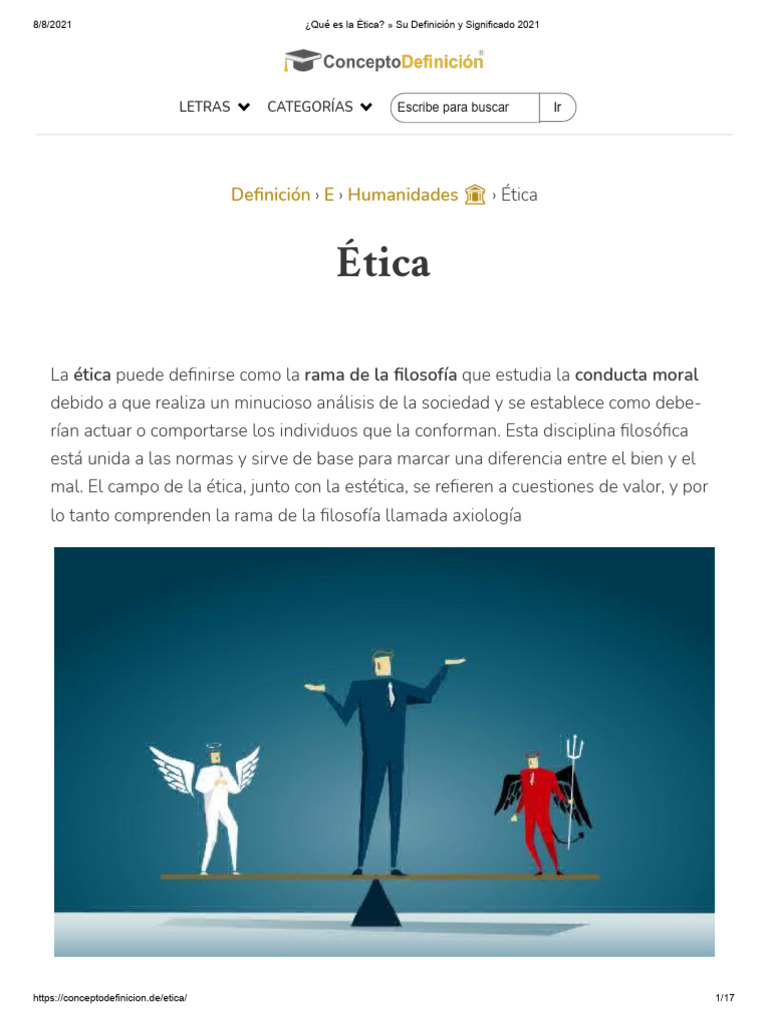 ¿Qué es la Ética_ » Su Definición y Significado 2021 | PDF