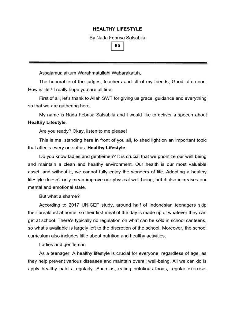 Healthy Lifestyle | PDF | Health Promotion | Habits