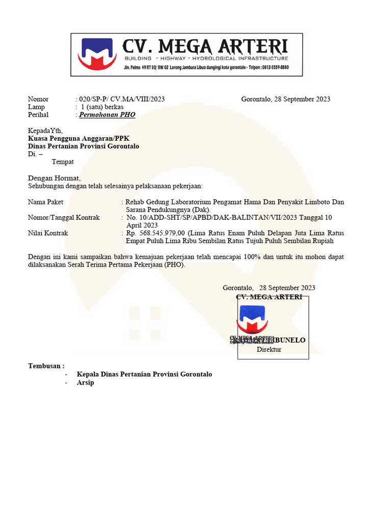 Surat Permohonan Pho Pdf