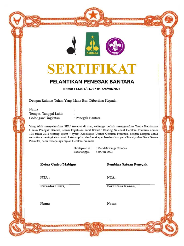 sertifikat bantara | PDF