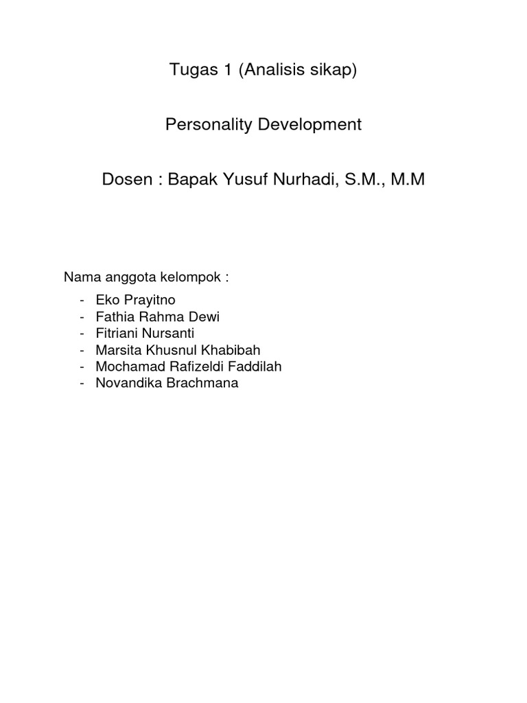 Personality Development | PDF