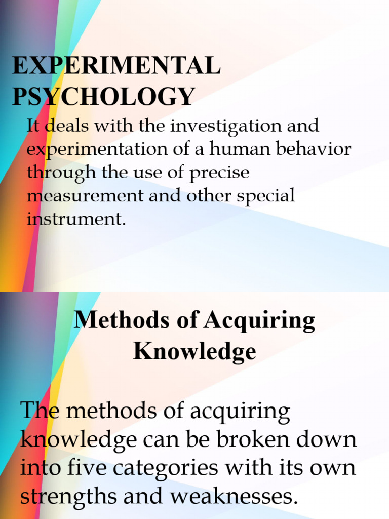 Experimental Psychology | PDF
