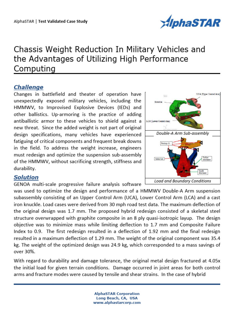 CaseStudy - Chassis - Weight Reduction in Military Vehicles 1 2 | PDF ...