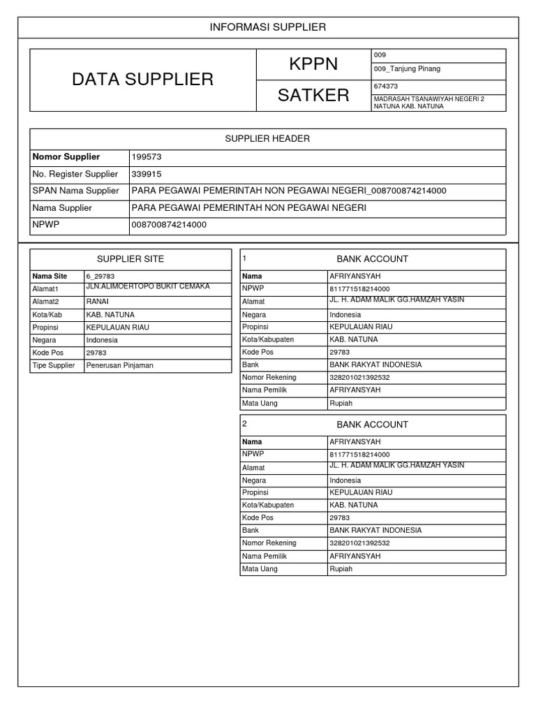 Cetak Resume Supplier | PDF