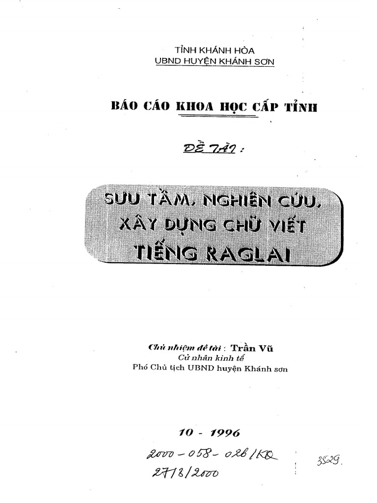 123doc Suu Tam Nghien Cuu Xay Dung Chu Viet Tieng Raglai Pdf