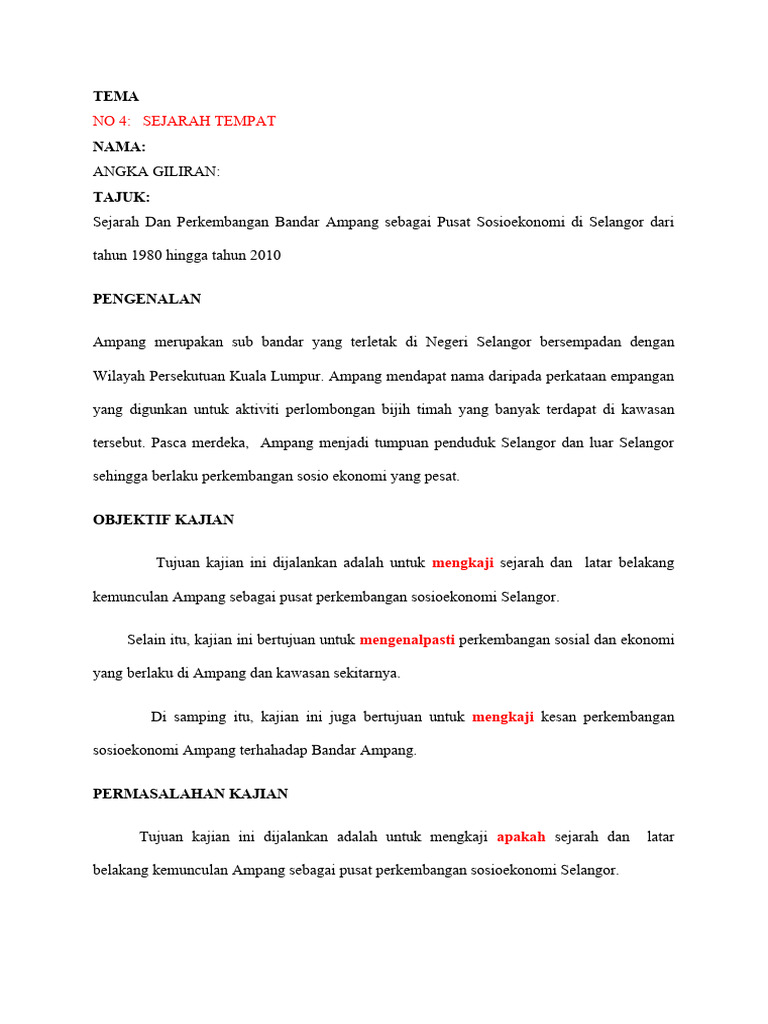 proposal kk SEJARAH CONTOH KK 2023 | PDF