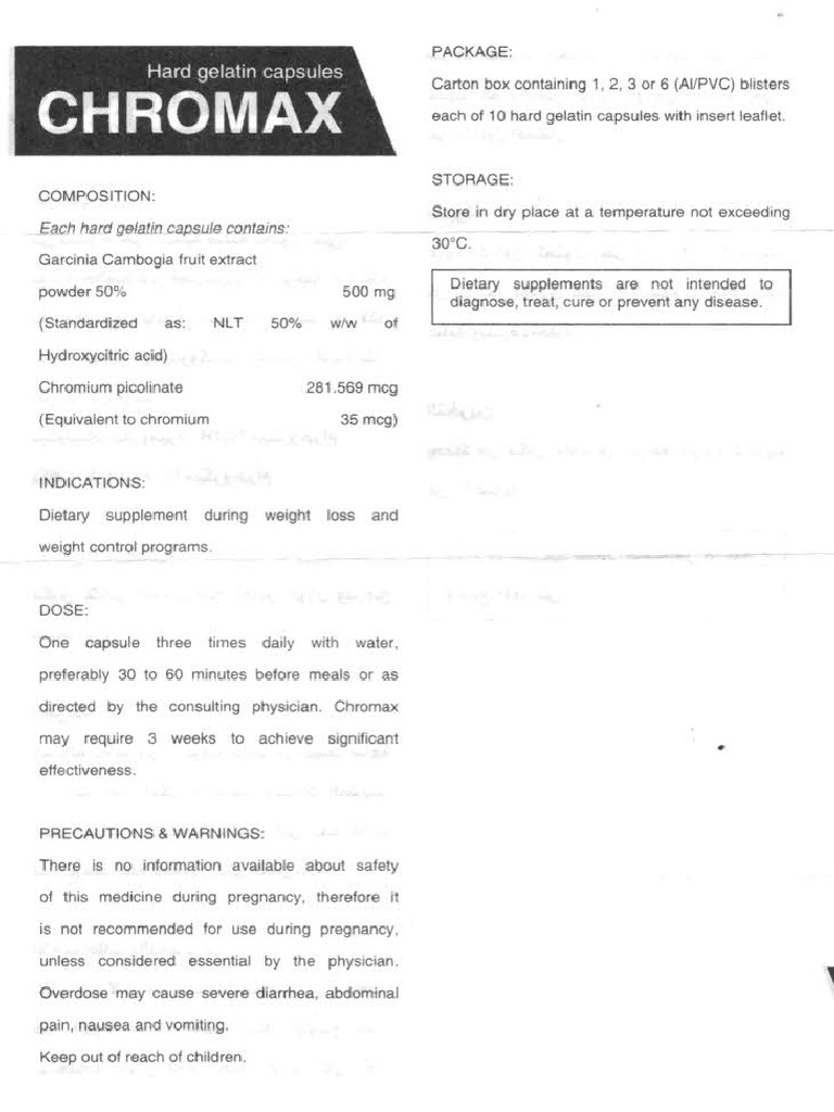 Chromax-capsules-EN-Information-Leaflet | PDF