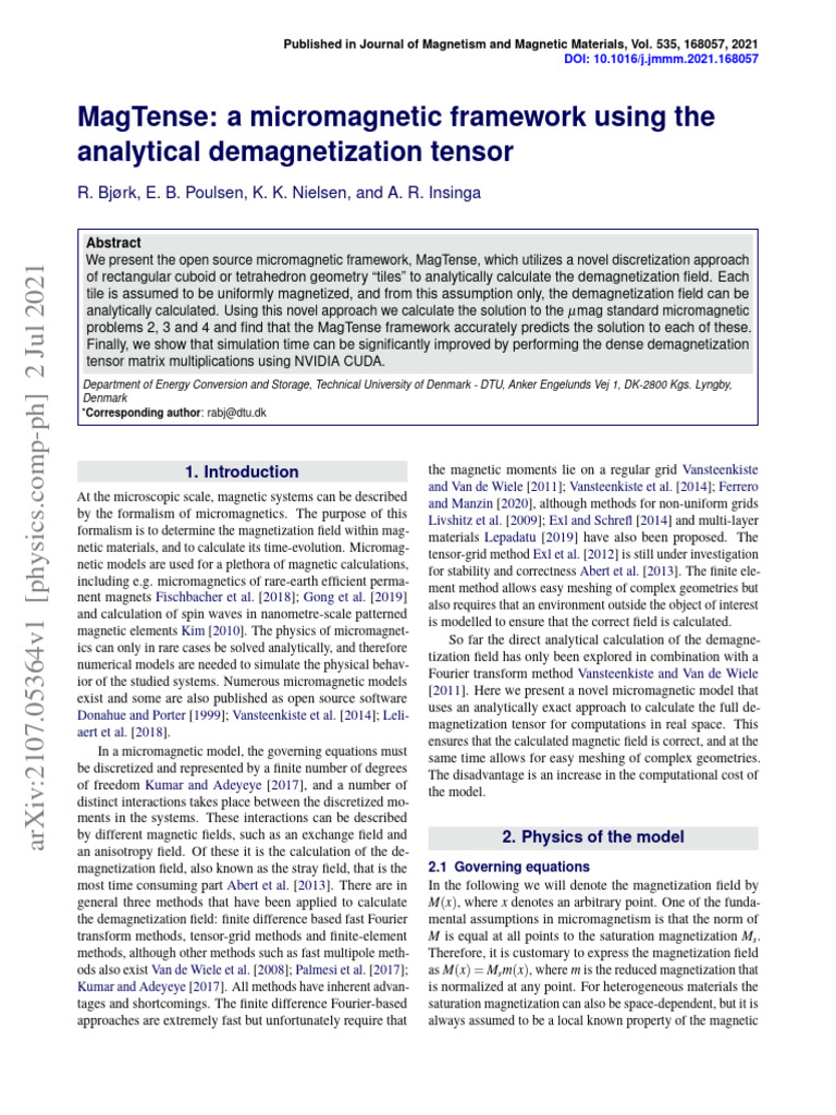Micromagnetic Framework for Experts | PDF