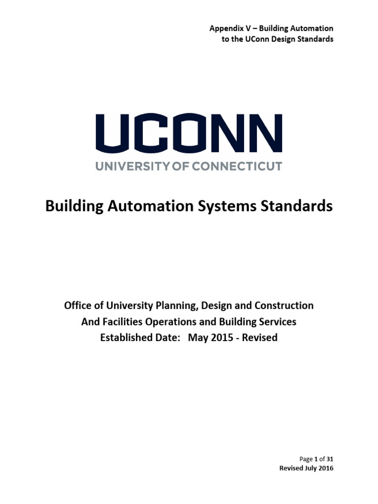 Appendix V Building Automation Standards September 2016 | PDF | Building Automation | Electrical ...