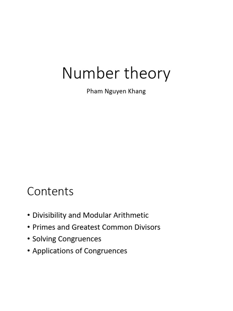 Slides15 Number Theory | PDF
