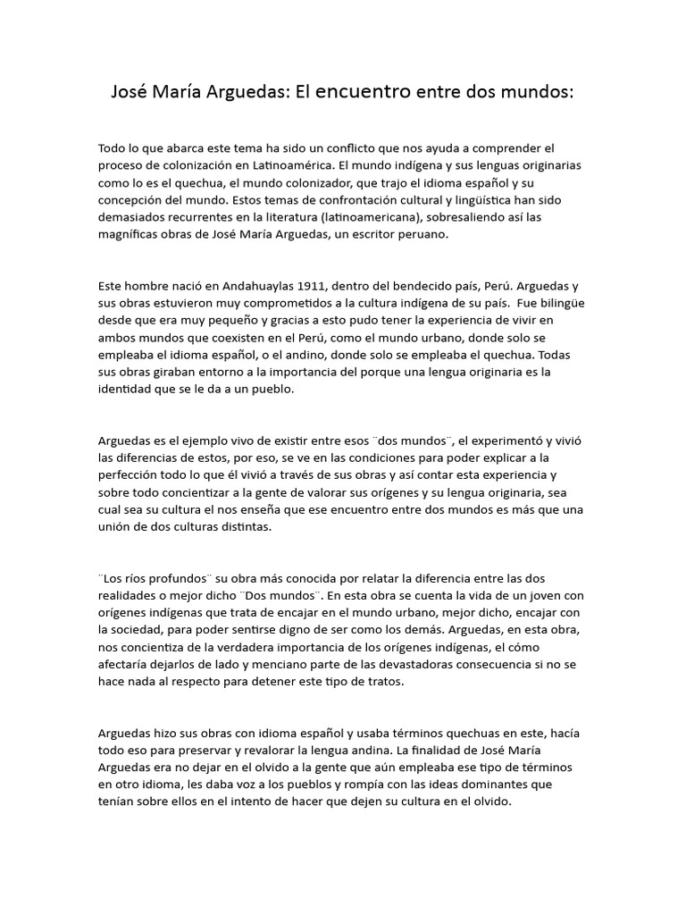 José María Arguedas | PDF | America latina | Perú