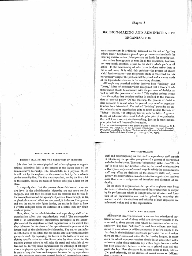 Simon. Administrative Behavior | PDF