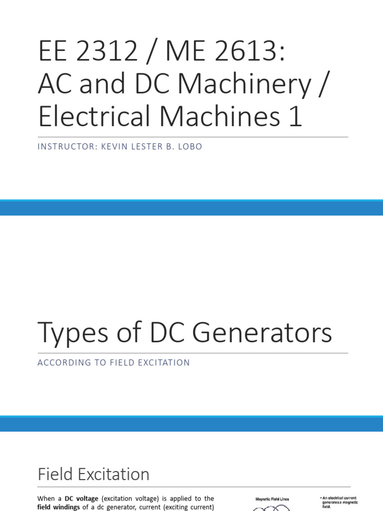 Part 4A_Types of DC Generator Accdg to Excitation | PDF | Electric Generator | Direct Current