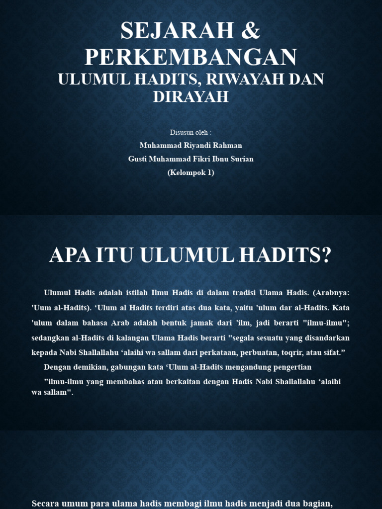 Sejarah dan Perkembangan Ulumul Hadits | PDF