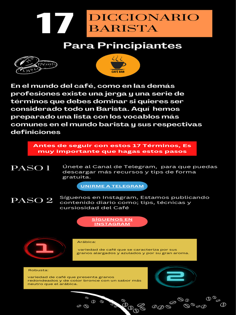 Diccionario Básico para Baristas | PDF | café | Bebida
