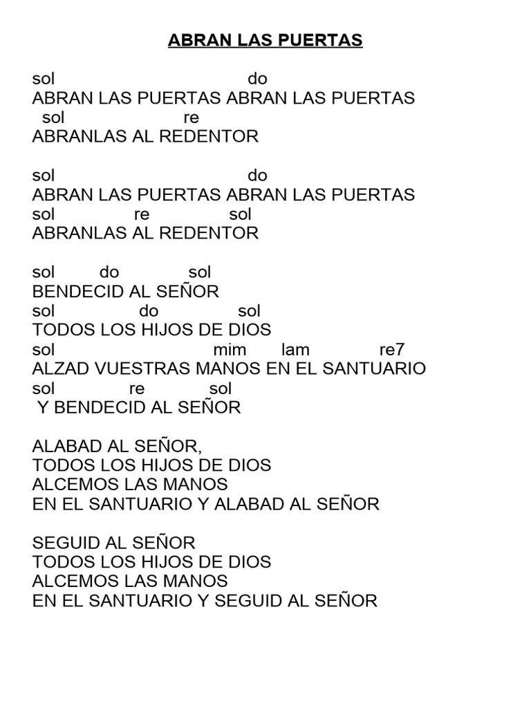 Abran Las Puertas - Acordes | PDF