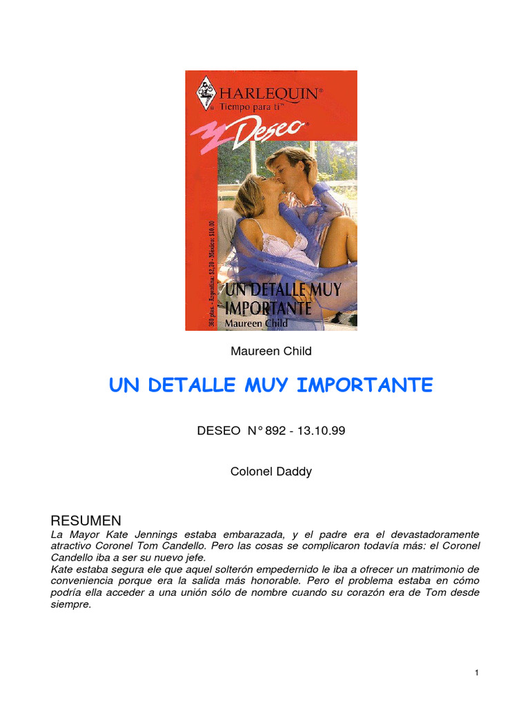 Maureen Child - 04 - Un Detalle Muy Importante | PDF | Amor | Verdad