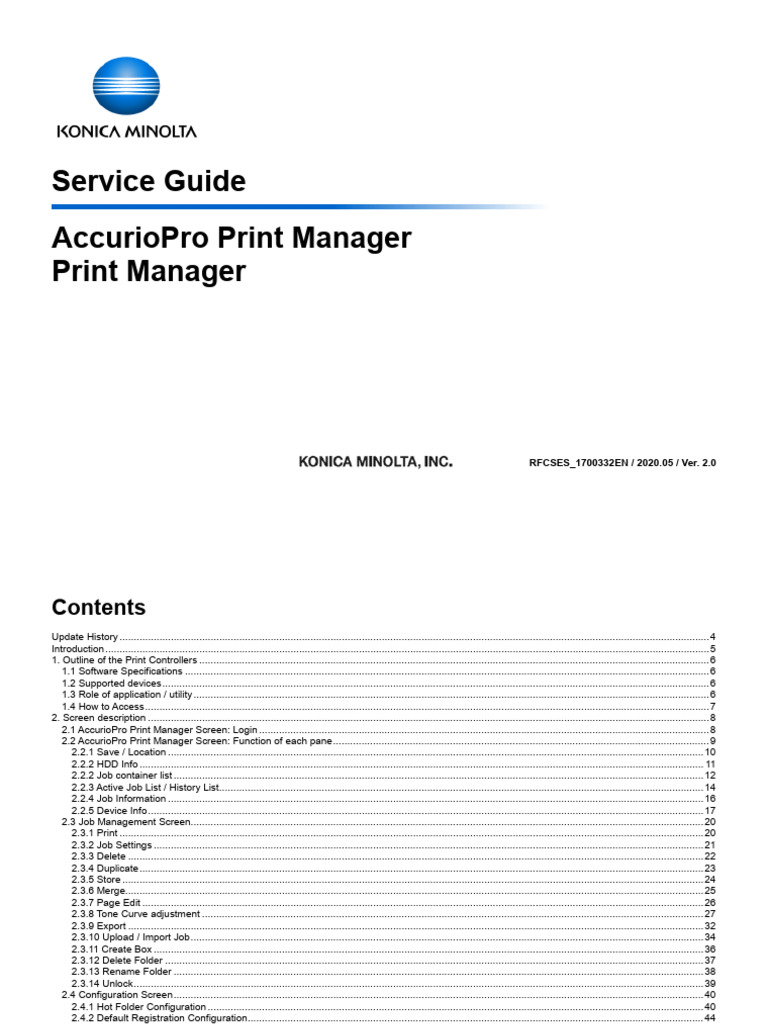 AccurioPro Print Manager Service Guide | PDF | World Wide Web ...
