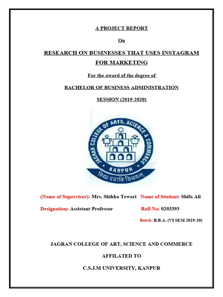 Bba Project | PDF | Popular Culture & Media Studies | Social Media